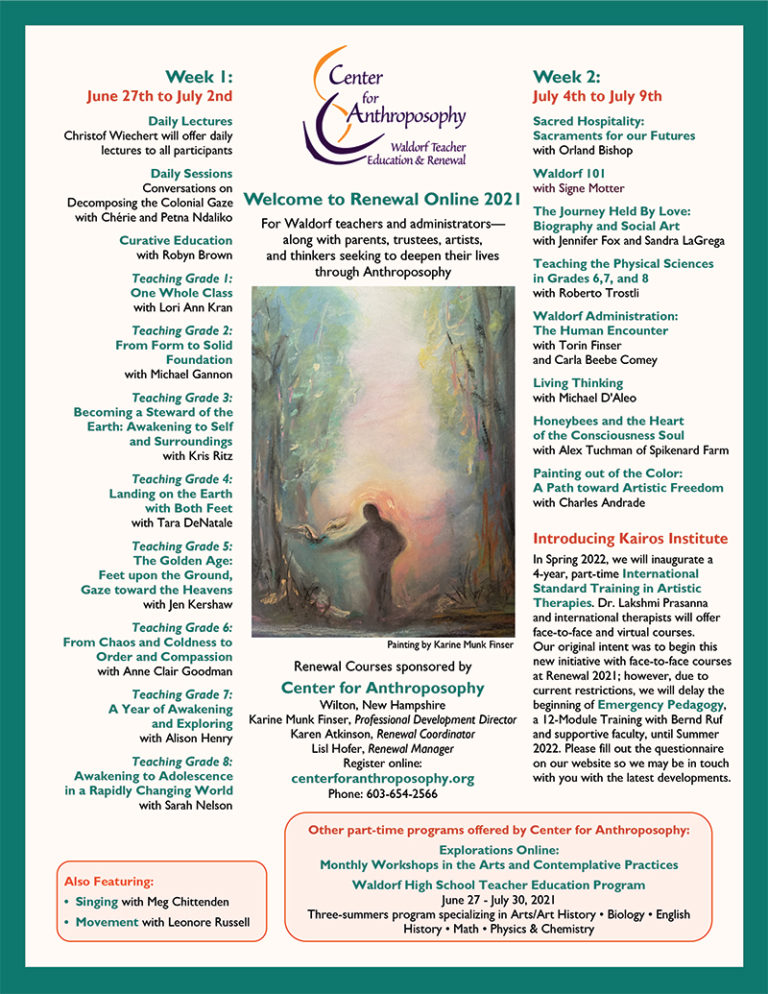 Renewal 2021 - Center for Anthroposophy